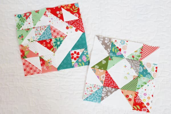 Half Square Triangle Scrap Quilt Blocks 12 + 13 and Shop Update - A ...