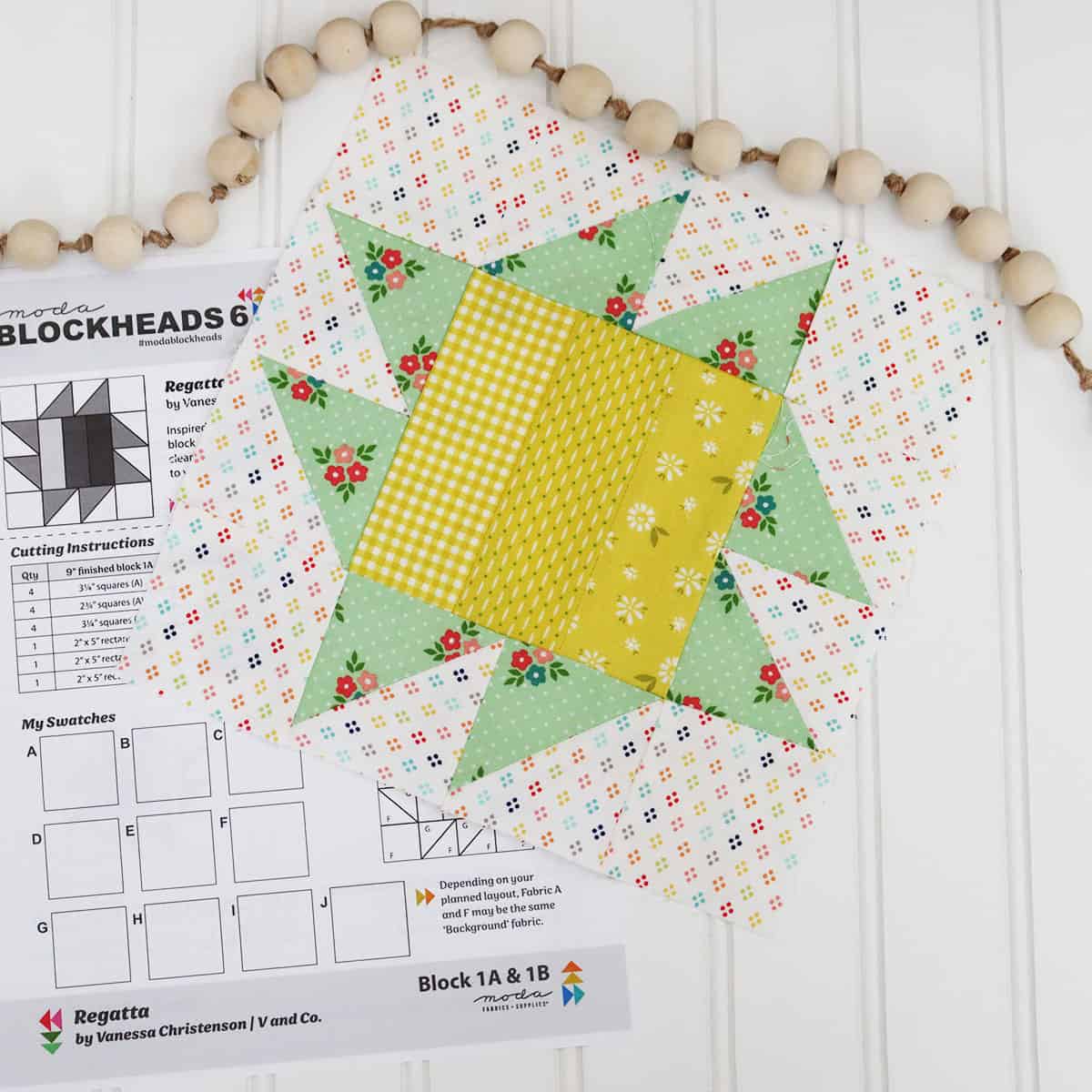 Moda Blockheads 6 Block 1 - A Quilting Life