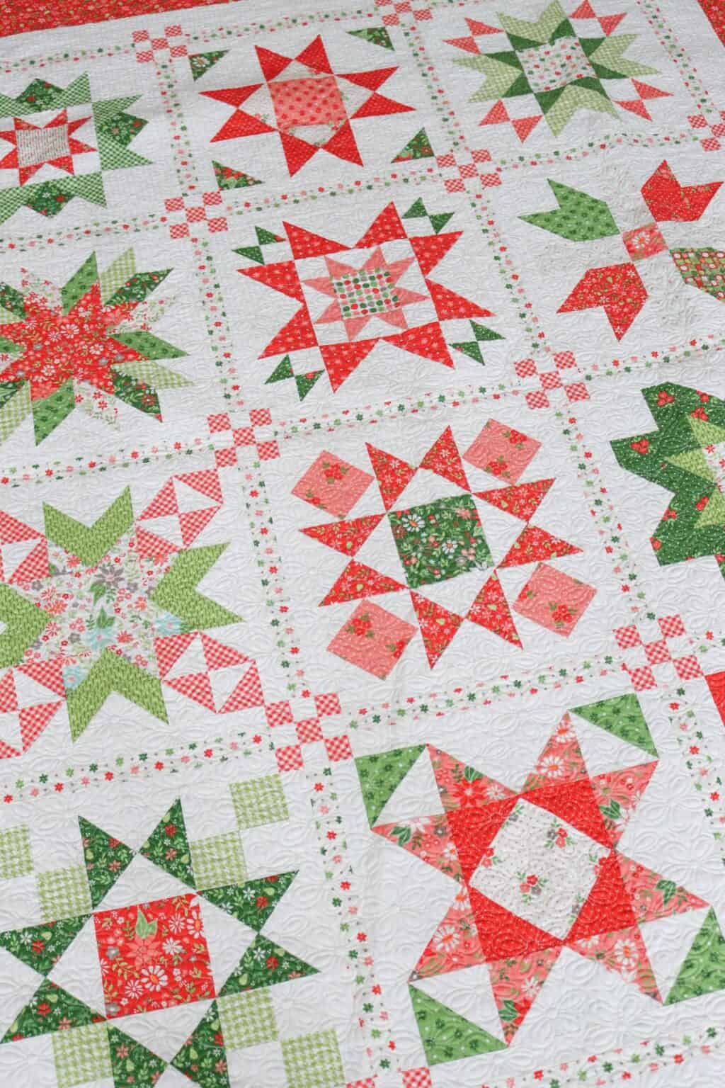 Poinsettia Stars Block of the Month - A Quilting Life
